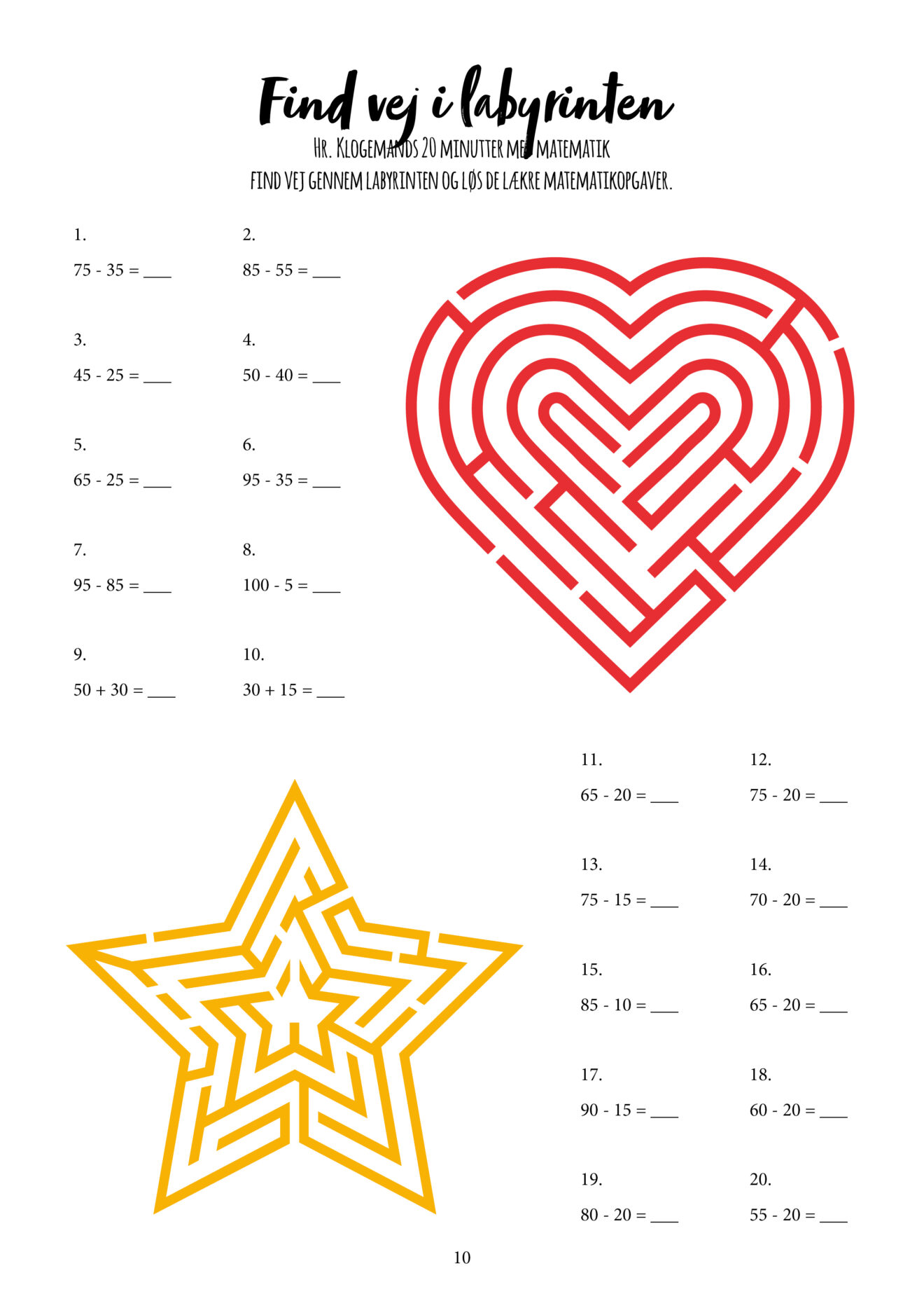 Hr. Klogemands 20 minutter med matematik- Det store jule matematik hæfte