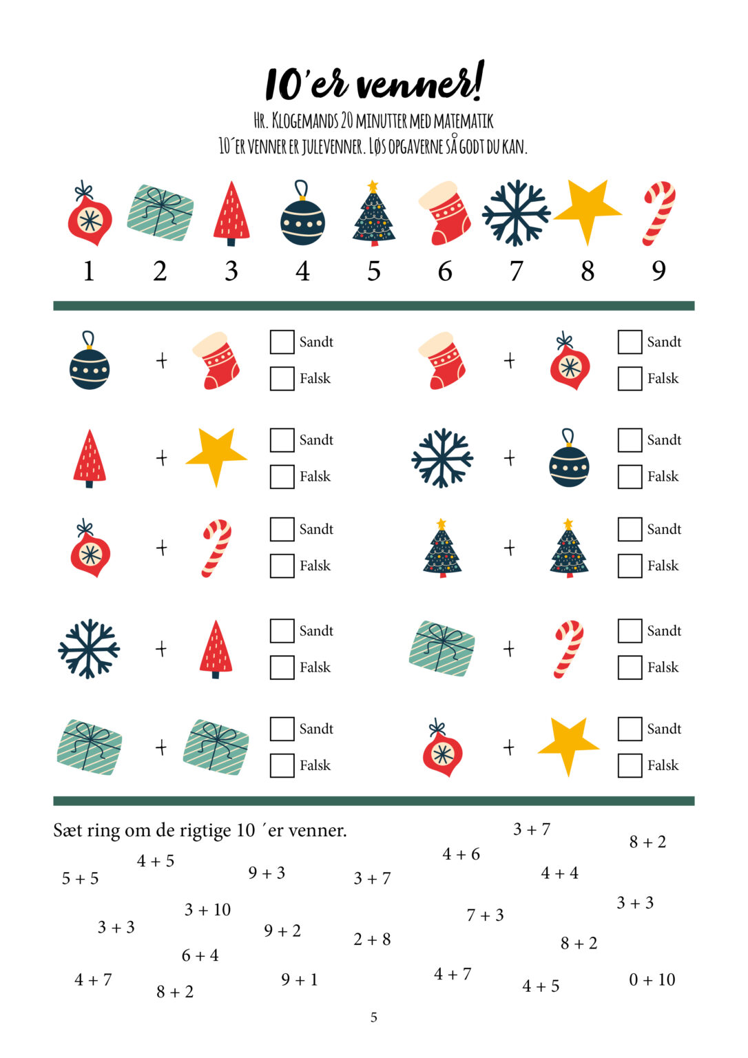 Hr. Klogemands 20 minutter med matematik- Det store jule matematik hæfte